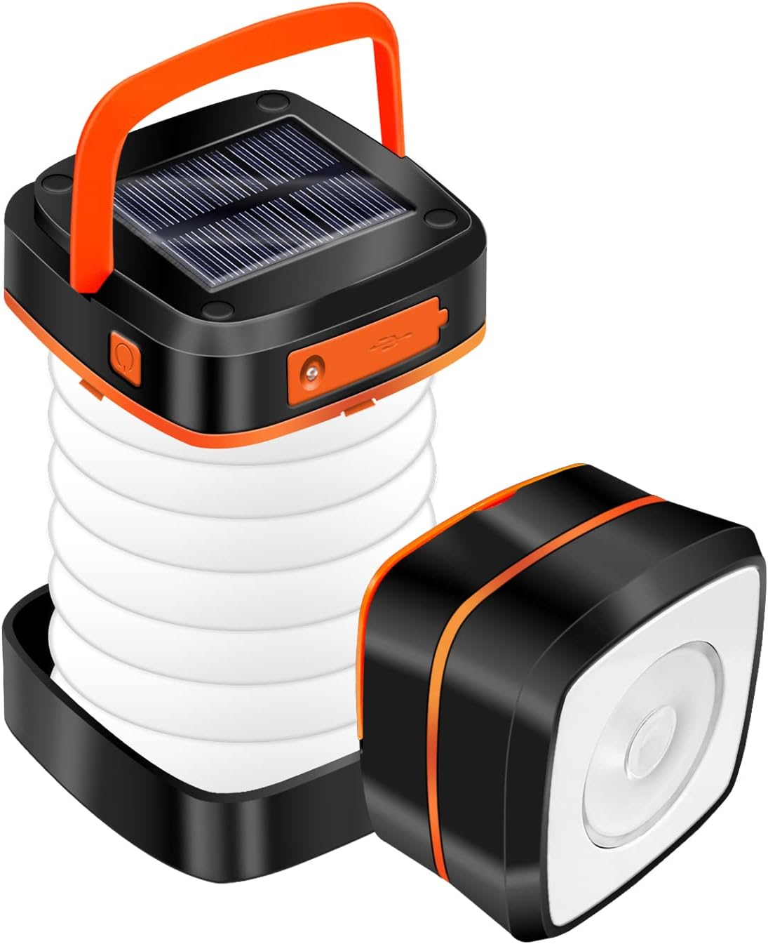 Amazon.com: Folding Solar Camping Lantern Flashlights, DIBMS 2-Pack ...
