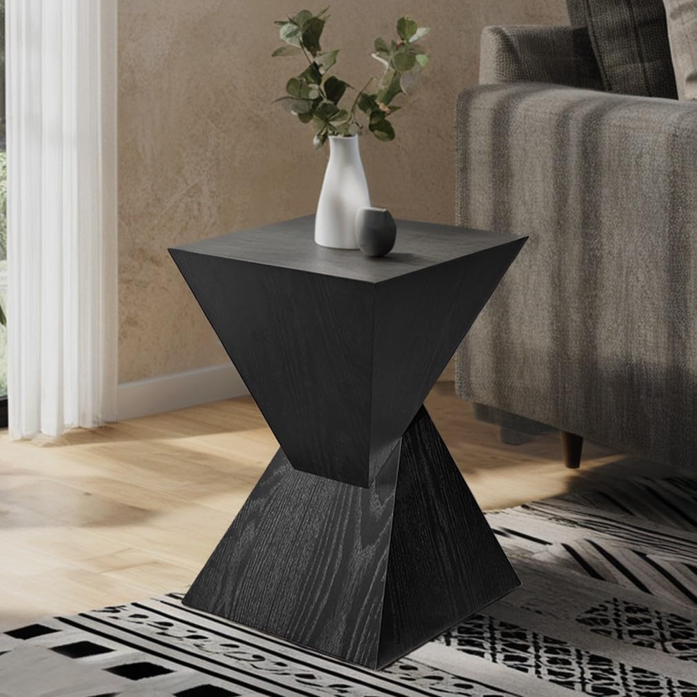 Amazon.com: COVLON Small Pedestal Side Table, Wooden Drink Table Accent ...
