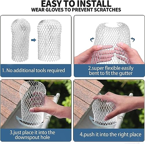 4 Pcs Gutter Guards – Aluminum Gutter Downspout Guard, Expandable Leaf ...
