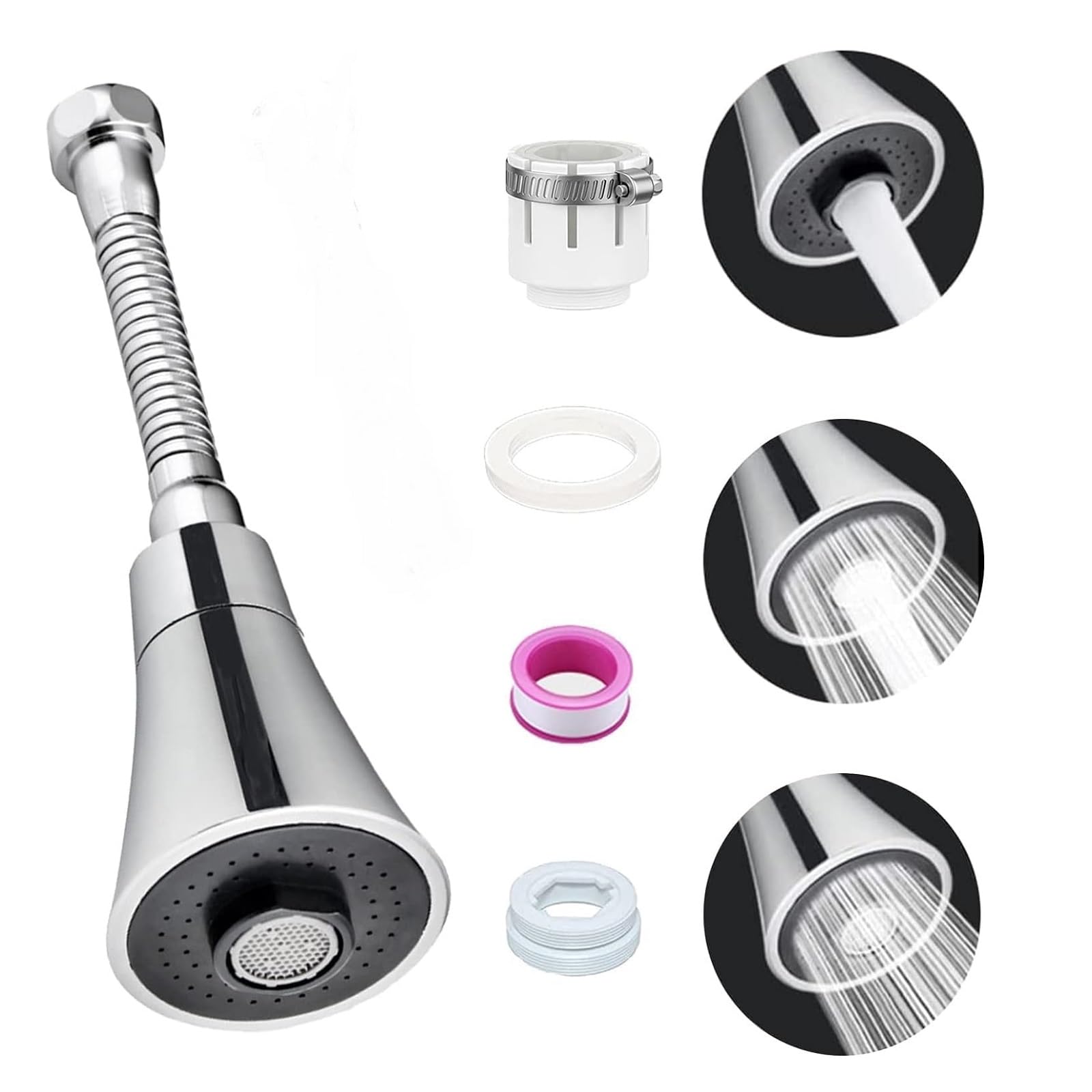 WOTOFY Flexible tap extender for kitchen sink with nozzle 360 degree ...