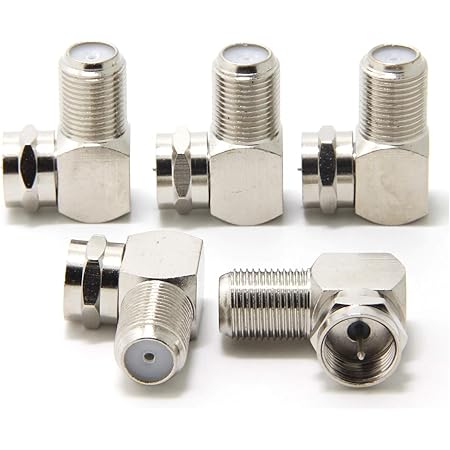 Amazon.com: Ancable 3-Pack Right Angle F Type Adapters, Screw On Male ...