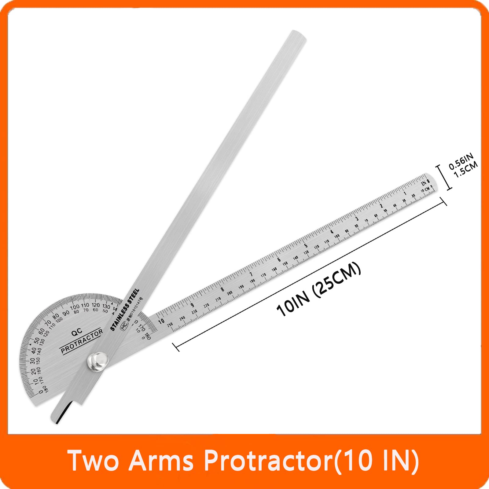 Snapklik.com : Angle Finder,Both Arms Stainless Steel Protractor