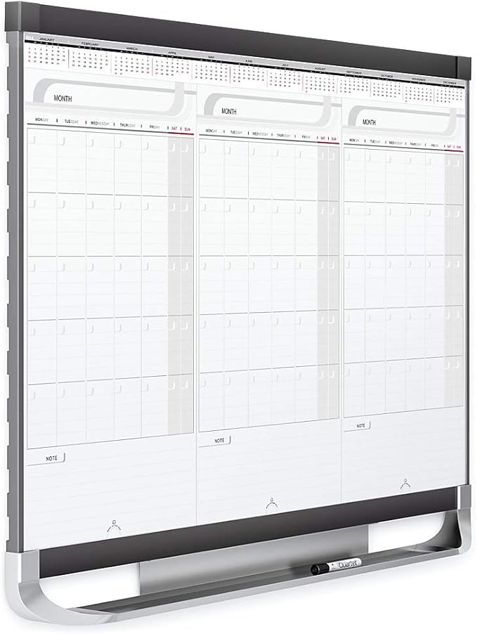 Amazon.com : Quartet Prestige 2 Sliding Three Month Calendar Board, 3 x ...