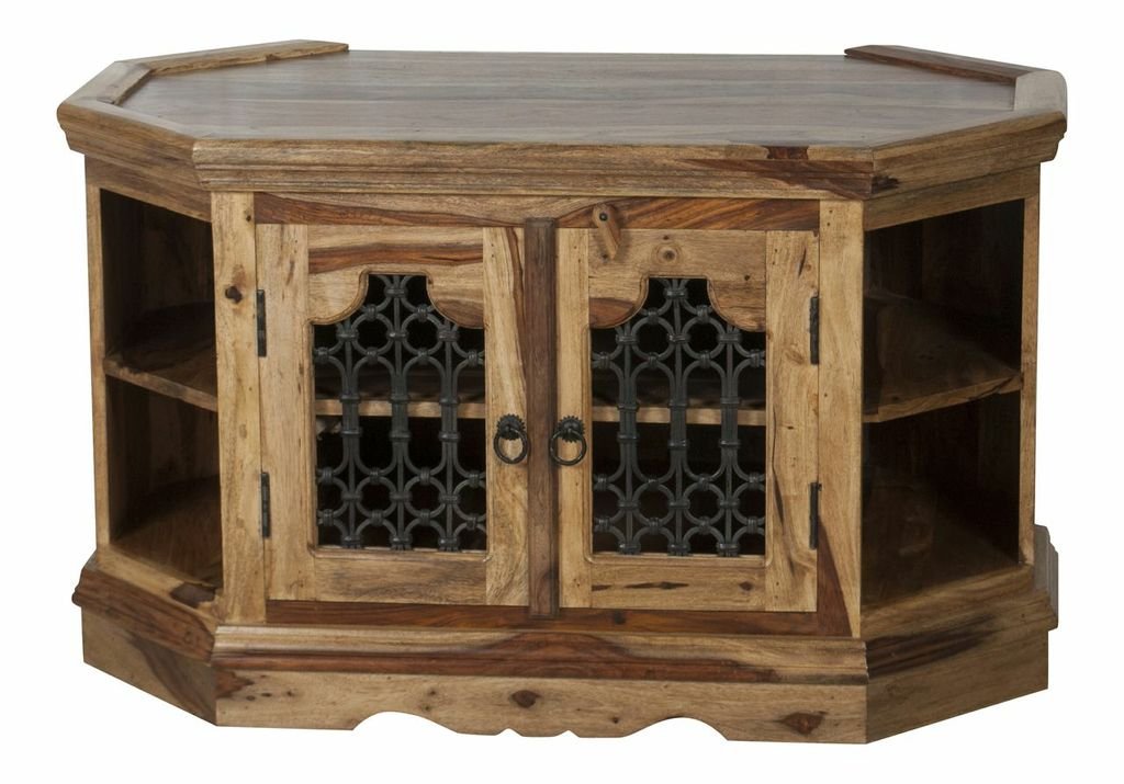Buy Solid Oak Stocked Up Jali Sheesham Rosewood Corner TV Unit Online ...