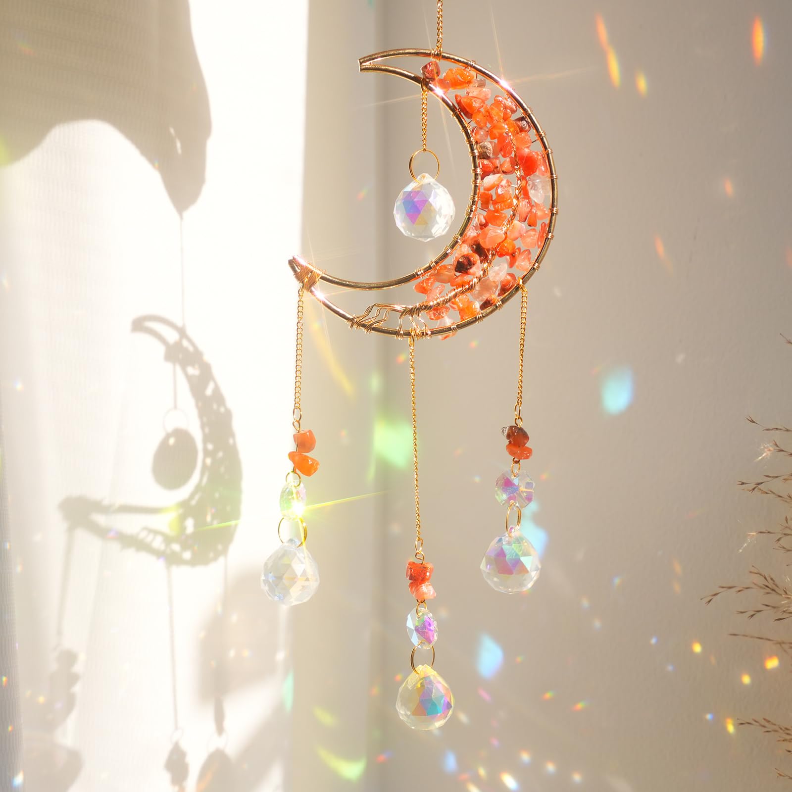 Amazon.com: Crystal Moon Suncacher-Sun Catchers Indoor Window Prism ...