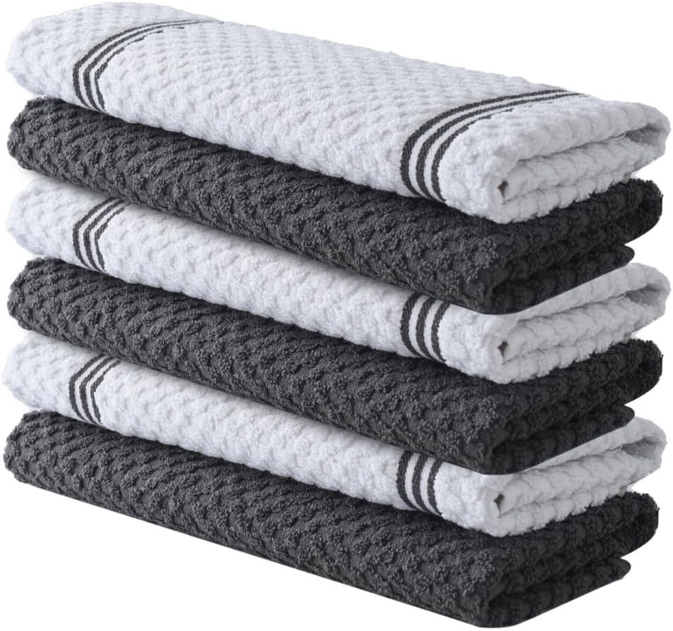 Amazon.com: Premium Kitchen Towels (20”x 28”, 6 Pack) | Large Cotton ...