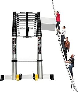 Amazon.co.jp: Tallest Telescopic Ladder 8m/26ft, Heavy Duty Aluminum ...