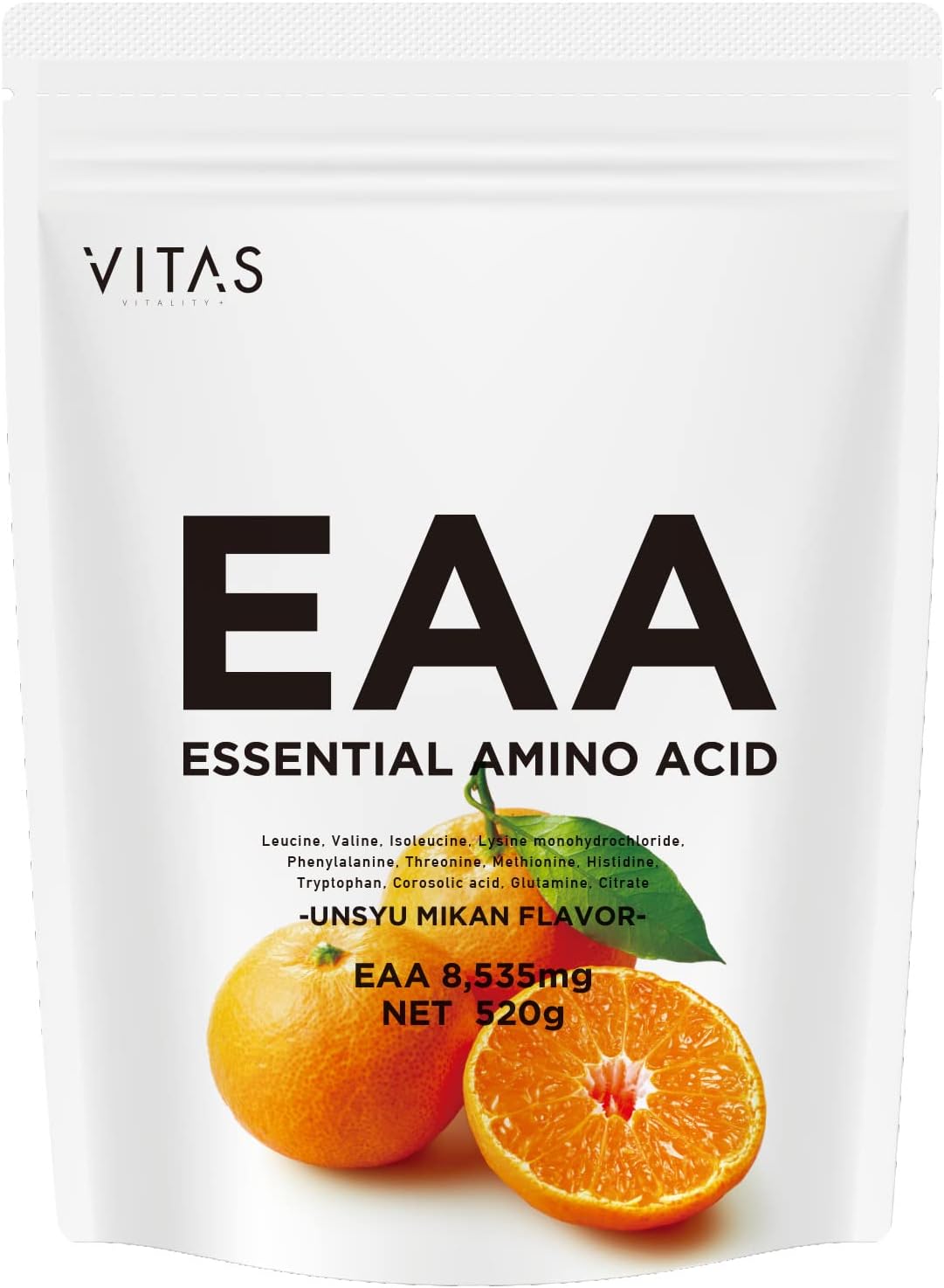 Amazon | VITAS（バイタス）EAA なーすけFitness監修 みかん風味 520g BCAA 必須アミノ酸9種類配合 | VITAS | BCAA
