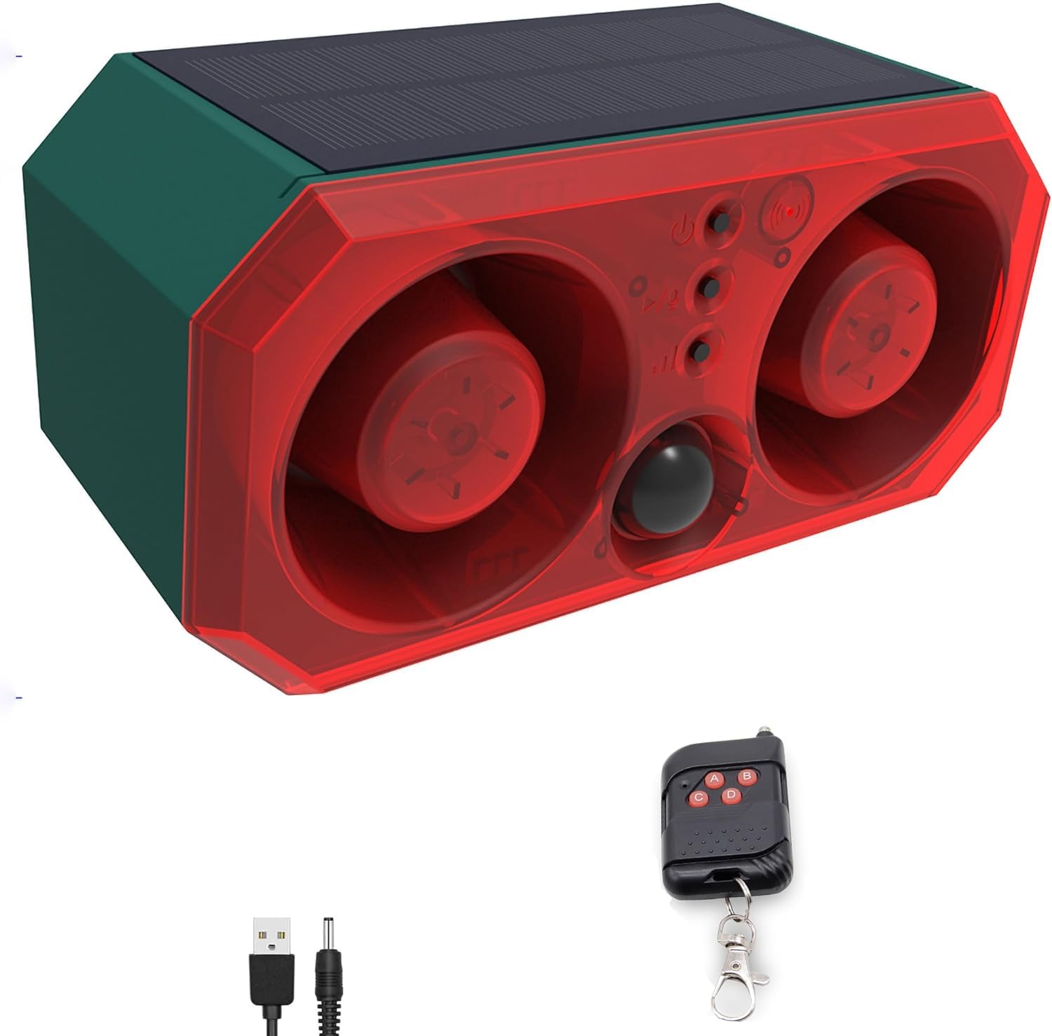 Amazon.com: Solar Outdoor Motion Sensor Alarm: Barking Dog Sound Alarm ...