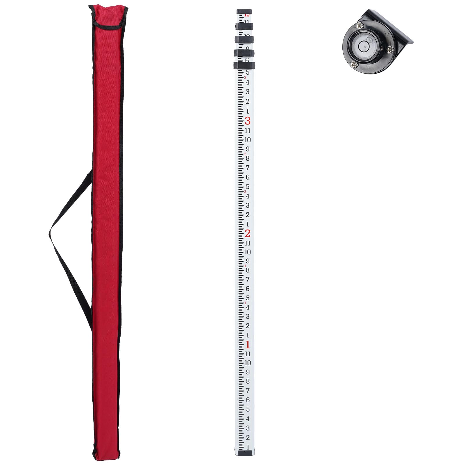 LotaTools Grade Rod, 16-Feet/10ths 5 Sections Telescopic Measuring Rod ...