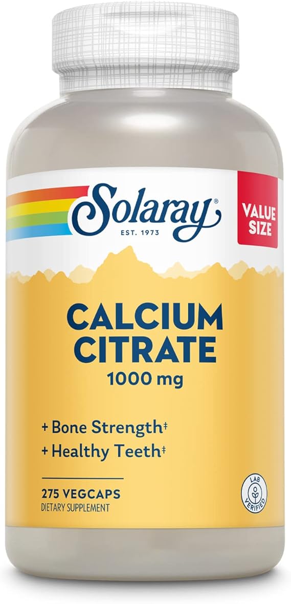 Amazon.com: Solaray Calcium Citrate 1000mg, Chelated Calcium Supplement ...