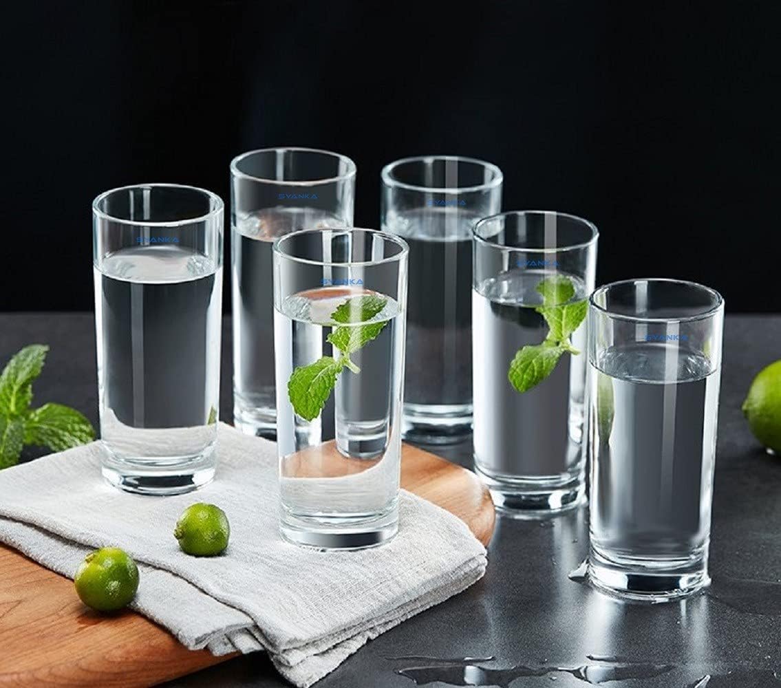 Buy AGARO Elegant 290 ml Glasses Set of 6, Transparent Drinking Water ...