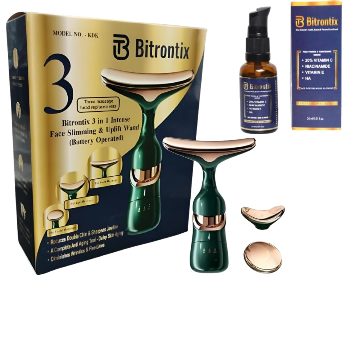 Bitrontix Face Massager | Face slimming and uplift wand | Battery ...