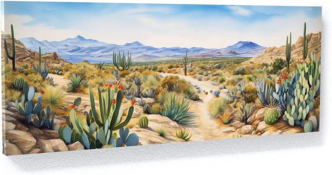 Amazon.com: Sense Canvas Desert Landscape Watercolor 1 Canvas Art ...