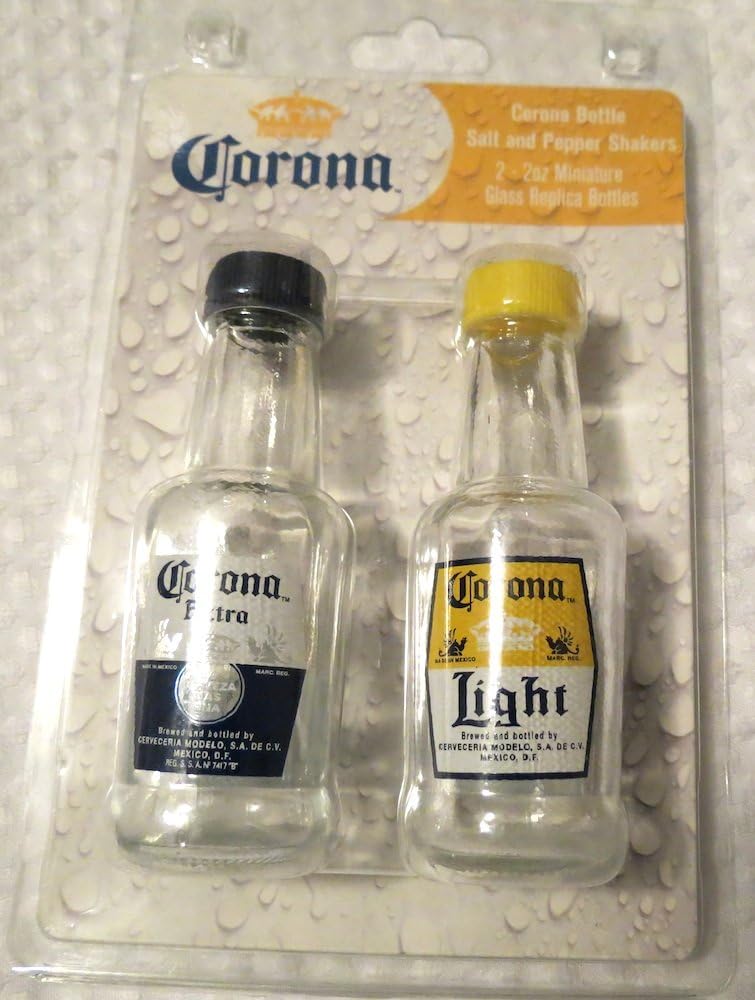 Amazon.com: Corona Mini 2 oz Glass Replica Bottle Salt and Pepper ...