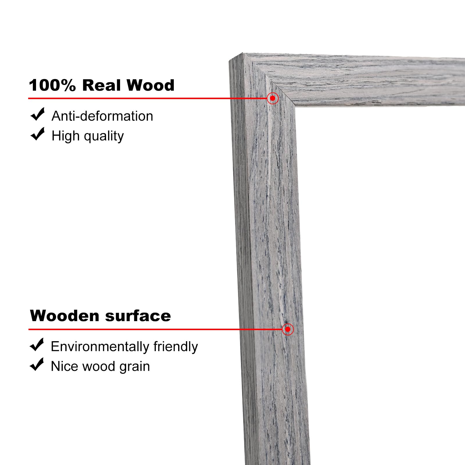 Snapklik.com : KINLINK 6x6 Picture Frame, Grey Square Solid Wood Frames ...