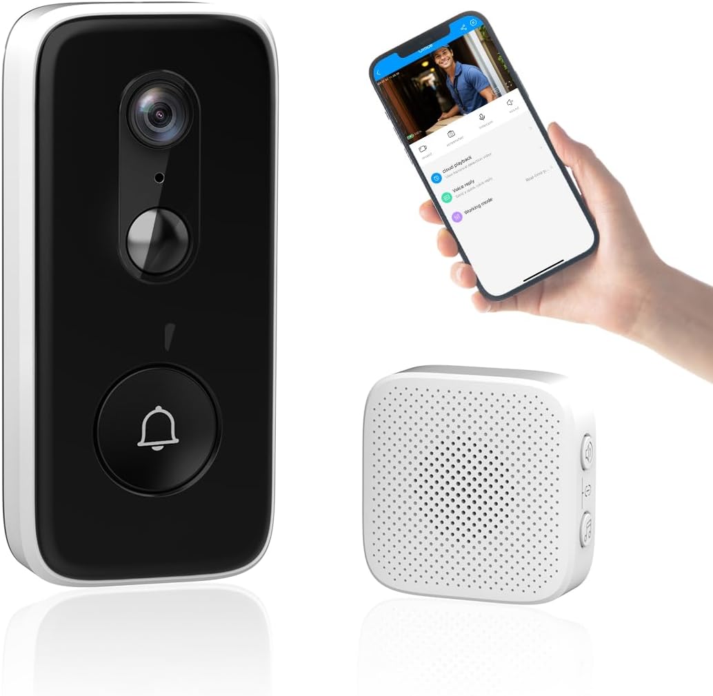 Amazon.com: JOOAN Doorbell Camera Video Doorbell Wireless WiFi with ...