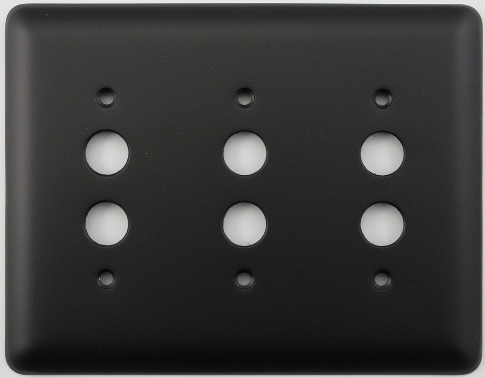 Classic Accents Rounded Black 3 Gang Push Button Switch Plate - Amazon.com