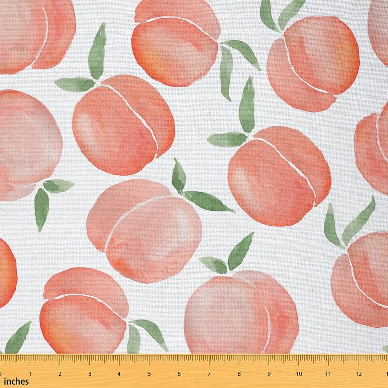 Amazon.com: Feelyou Peach Outdoor Fabric by The Yard,Cute Peach Leaf ...