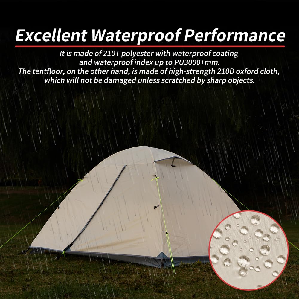 Snapklik.com : TOMOUNT Backpacking Tent 2 Person Waterproof Lightweight ...