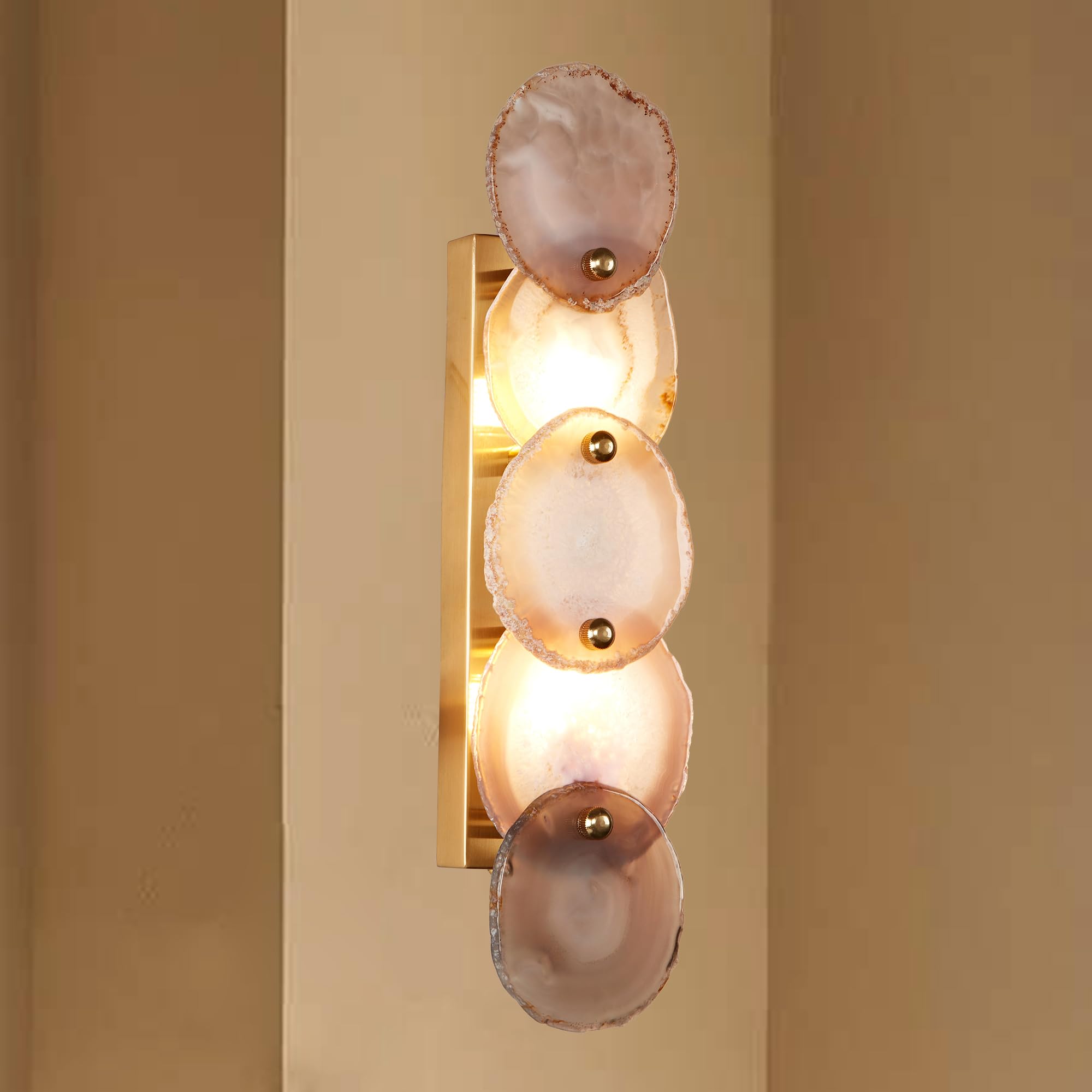 Agate Glow Artistry Sconce, Natural Agate Stone, Artistic Lighting ...