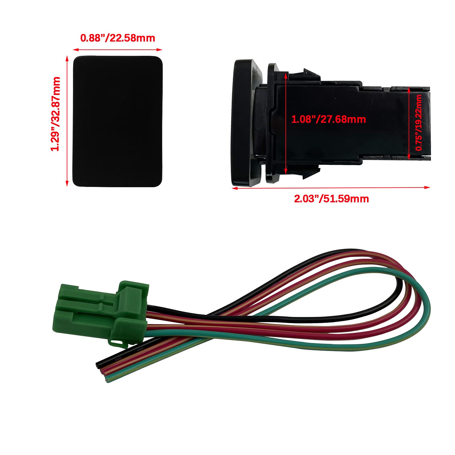Interruptor de botón de luces LED azules para Toyota FJ Cruiser Prado ...