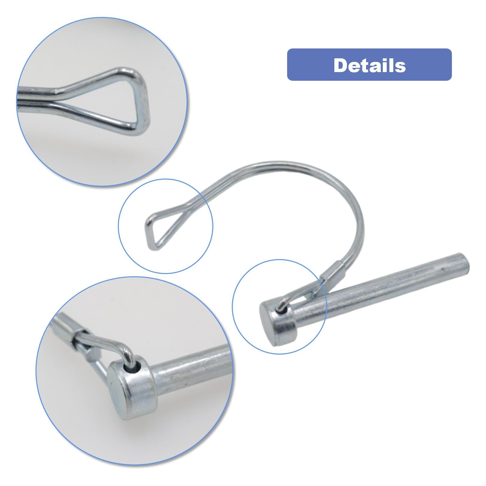 Snapklik.com : Joyangy 10-Pack 1/4"x2" Safety Coupler Hitch Pins, Heavy ...