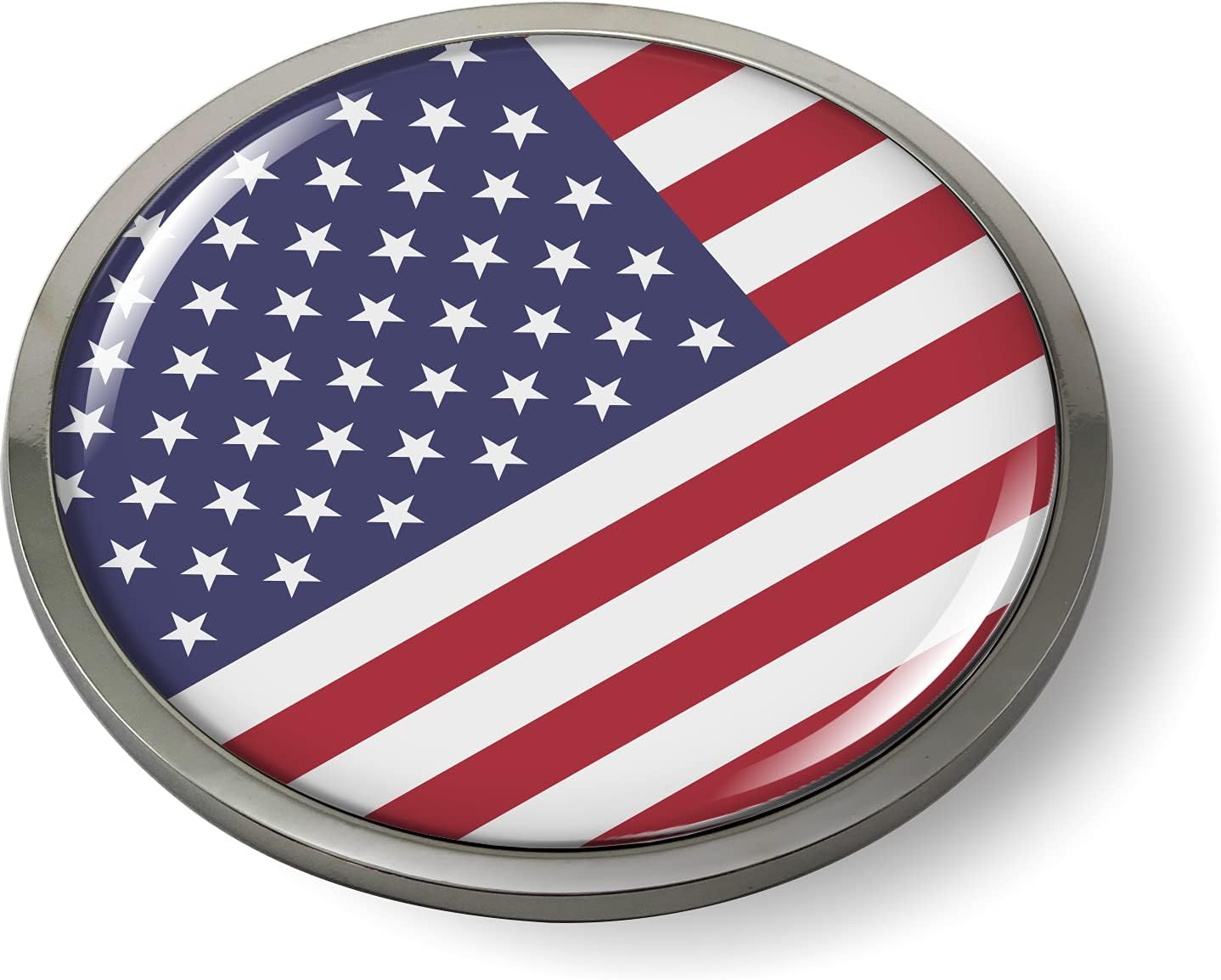Amazon.com: American Flag 3D Domed CAR Emblem Badge Sticker Chrome ...