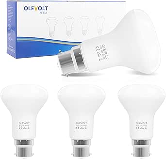 OLEVOLT R63 LED Reflector Bulbs Natural White 4000K, B22 Bayonet Light ...