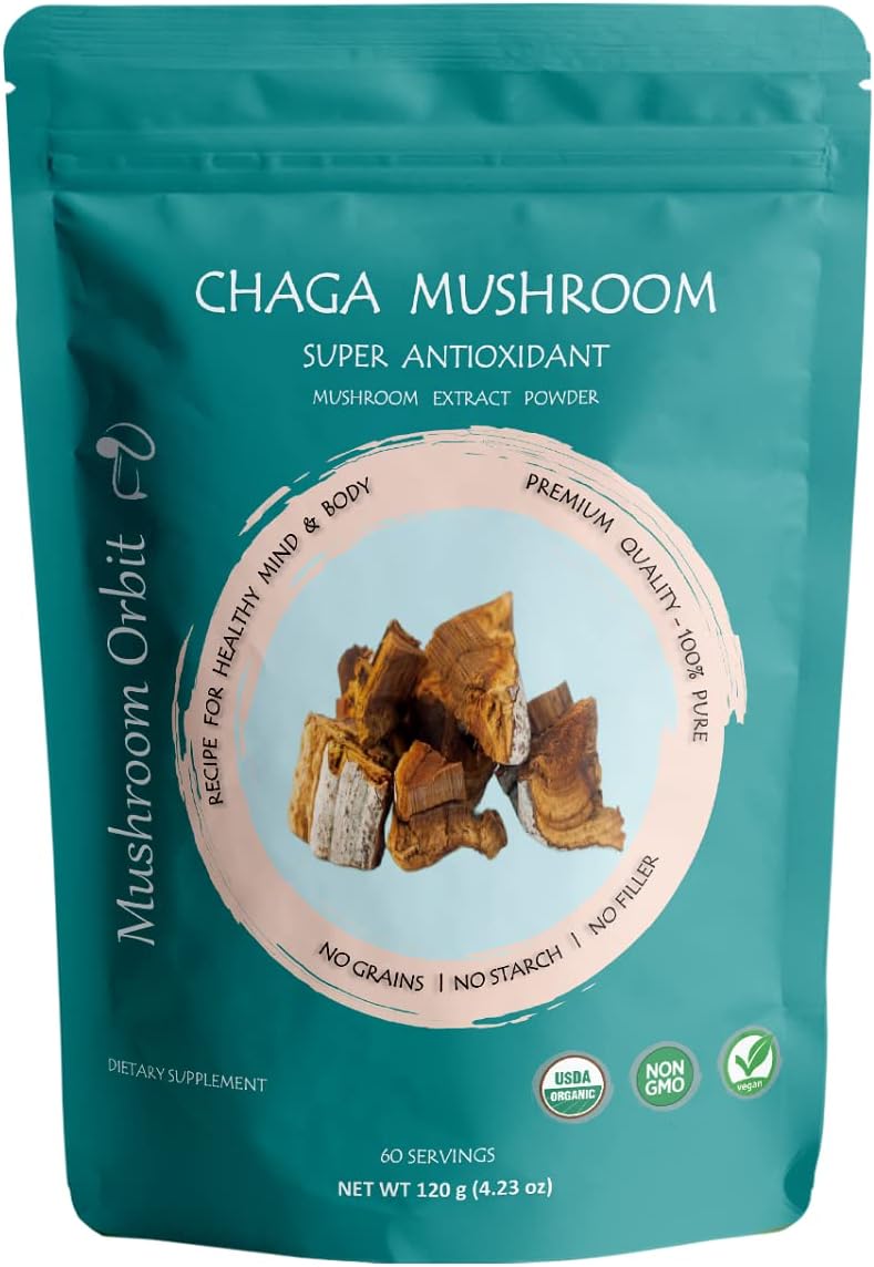 Amazon.com: Mushroom Orbit Chaga Organic Mushroom Extract Powder ...