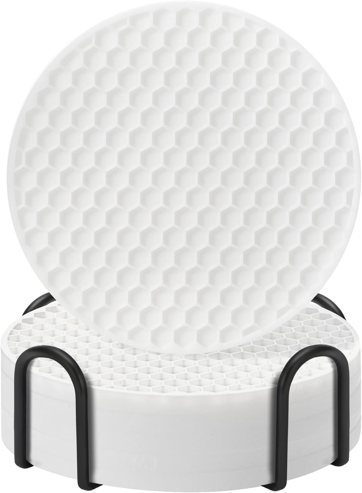 Amazon.com: 5-Pack White Silicone Coasters - Non-Slip Drink Coasters ...