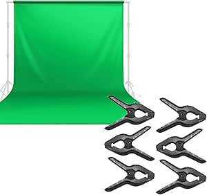 Amazon.com: LS LIMO STUDIO LIMOSTUDIO Pantalla Chromakey verde telón de fondo muselina con 6 ...