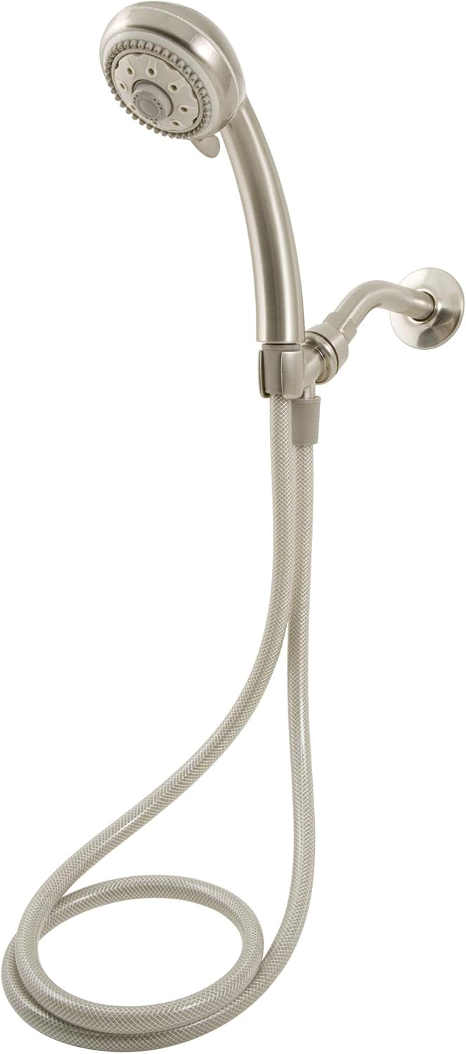 HydroSpin Fixed Shower Head w/ 6-Spray Settings, Brushed Nickel ...