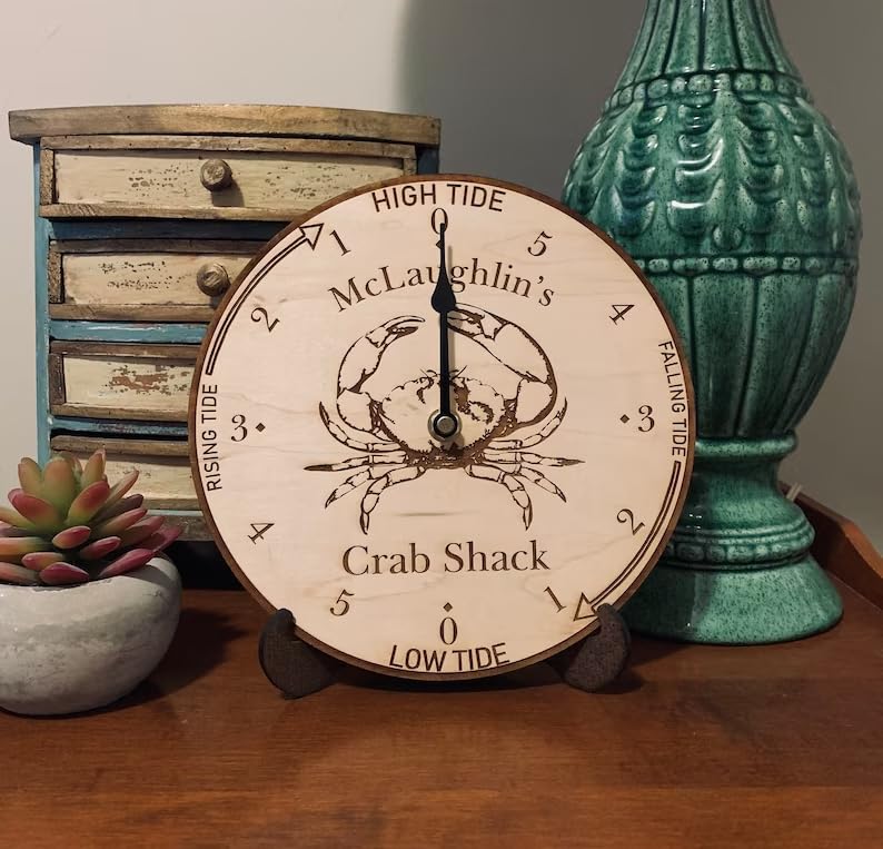 Amazon.com: Crab Tide Clock- Tide Clock- Personalized Tide Clock ...