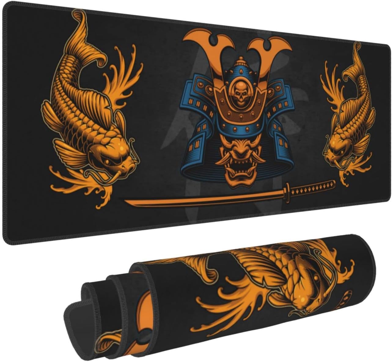 Amazon.com: Japanese Koi Samurai Skull Gaming Mouse Pad XXL XL Large ...