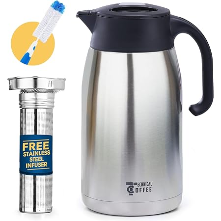 Amazon.com: German-Designed 68 Oz (2 Liter) Thermal Coffee Carafe | Stainless Steel Insulated ...