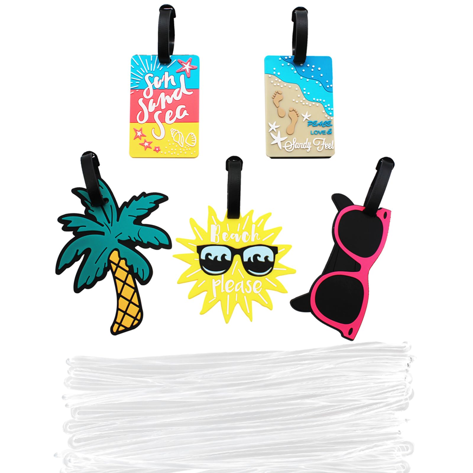 Amazon.com | Mziart Cute Luggage Tags for Women Men Set of 5, 50 Pack ...