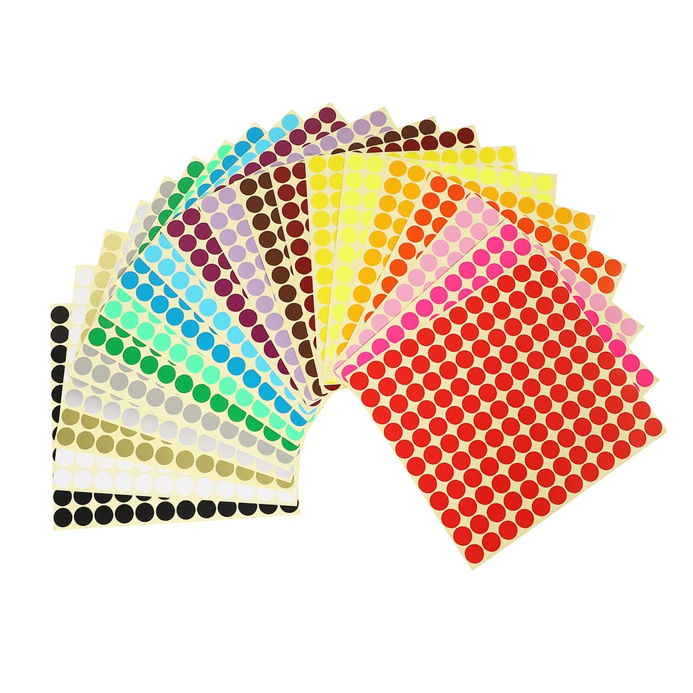 Amazon | P.CREST カラーシール 丸型 ラベル 20色 20枚セット (13mm) | カラーラベル | 文房具・オフィス用品