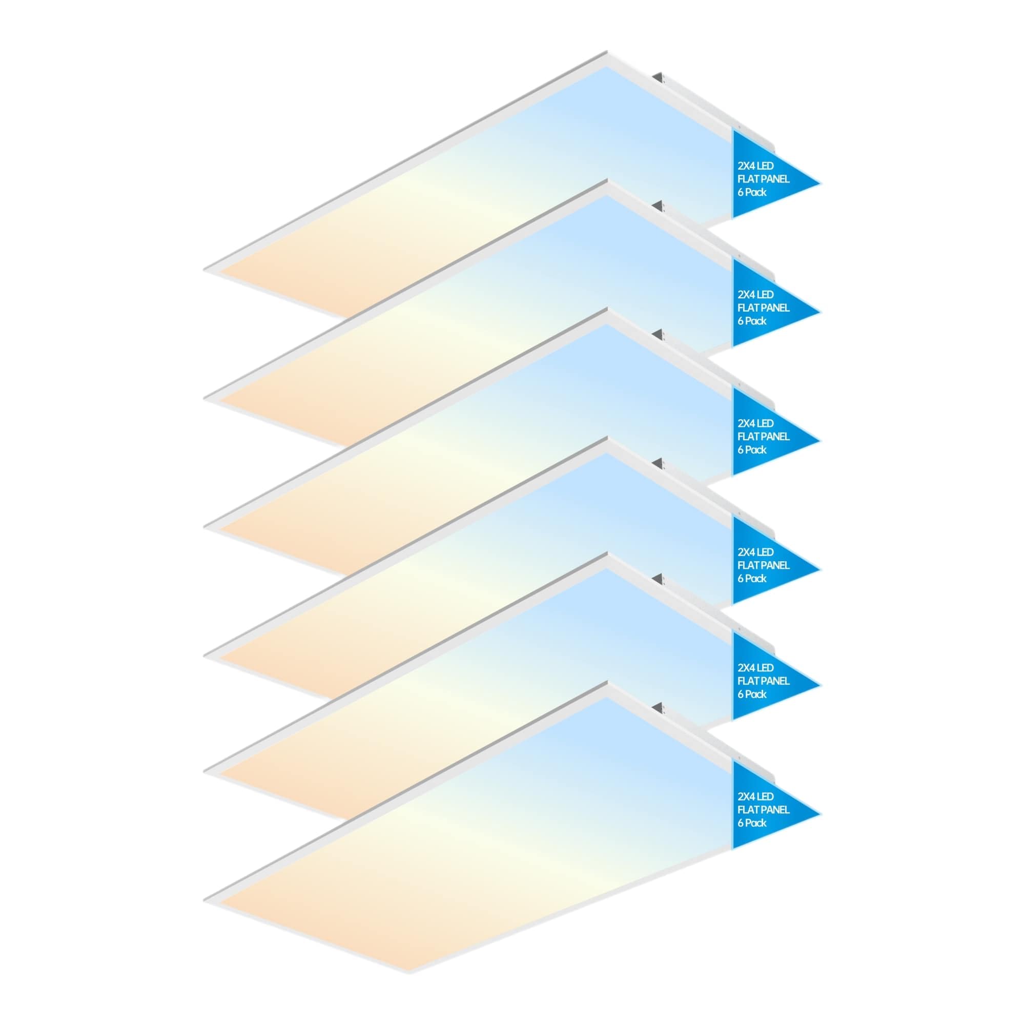 2x4 FT LED Light Flat Panel, 40-72W, 5 CCT 3K | 3.5k | 4K | 5K | 6.5K ...