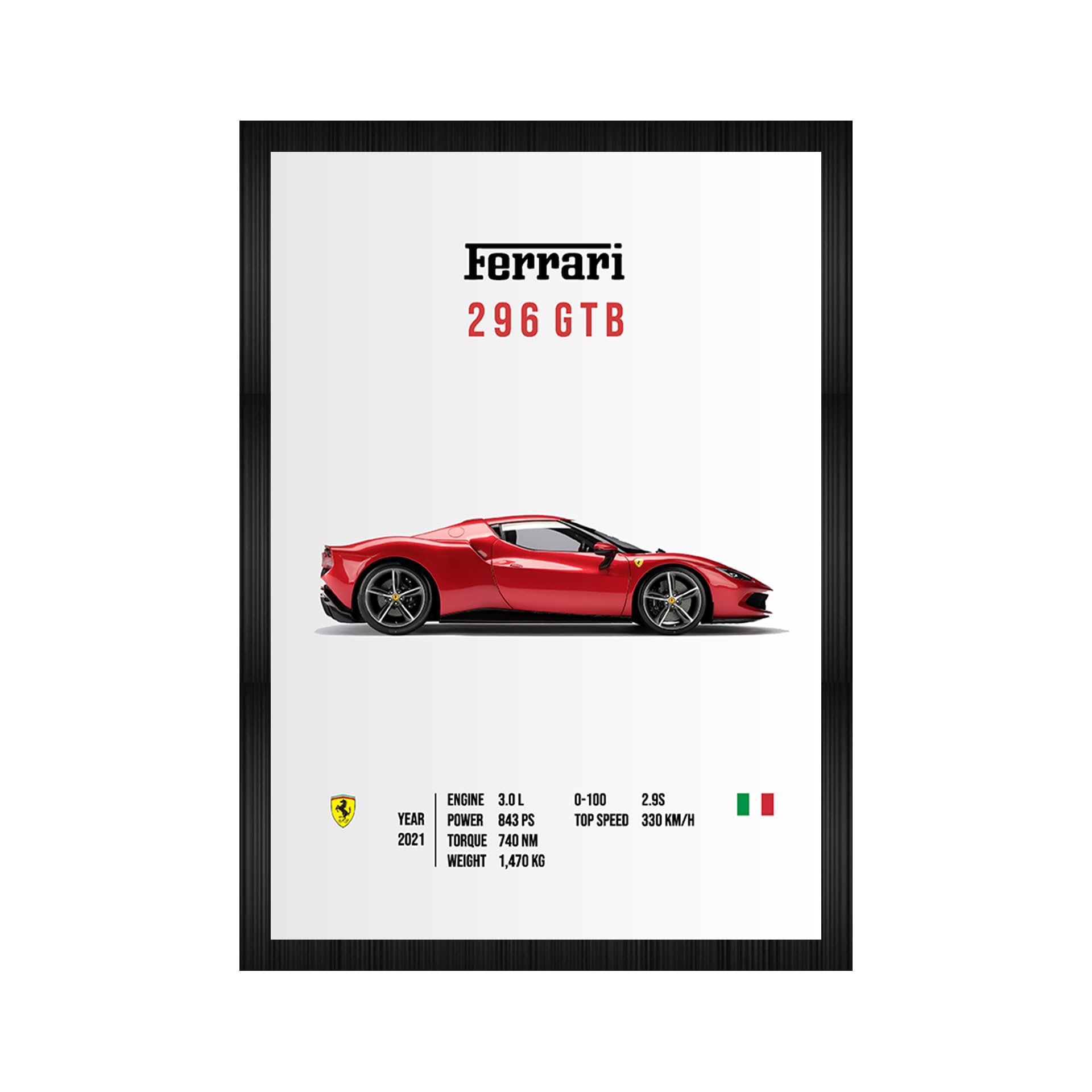 CodersParadise FERRARI-3296 GTB Wall Poster Frames | Aesthetic A4 ...