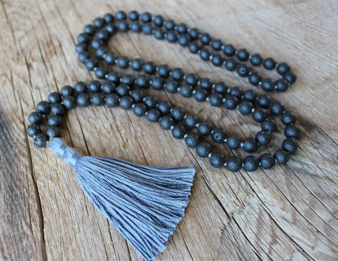 NEXG Black Lava Stone Mala Original Certified Precious Igneous Volcanic ...