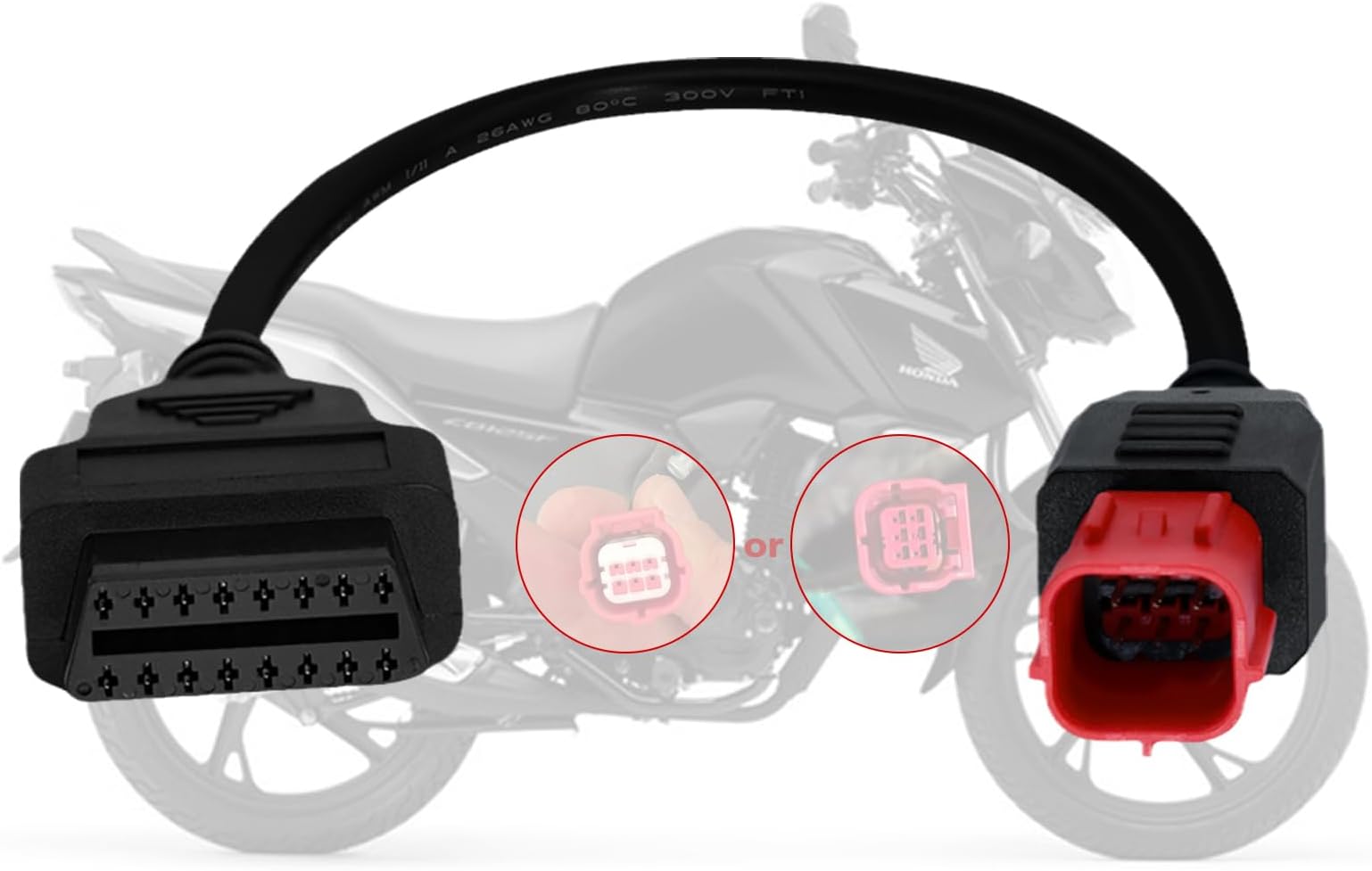 Amazon.com: 3 in 1 Motorcycle Cable: for Honda ， Yamaha，16 Pin to 6Pin ...
