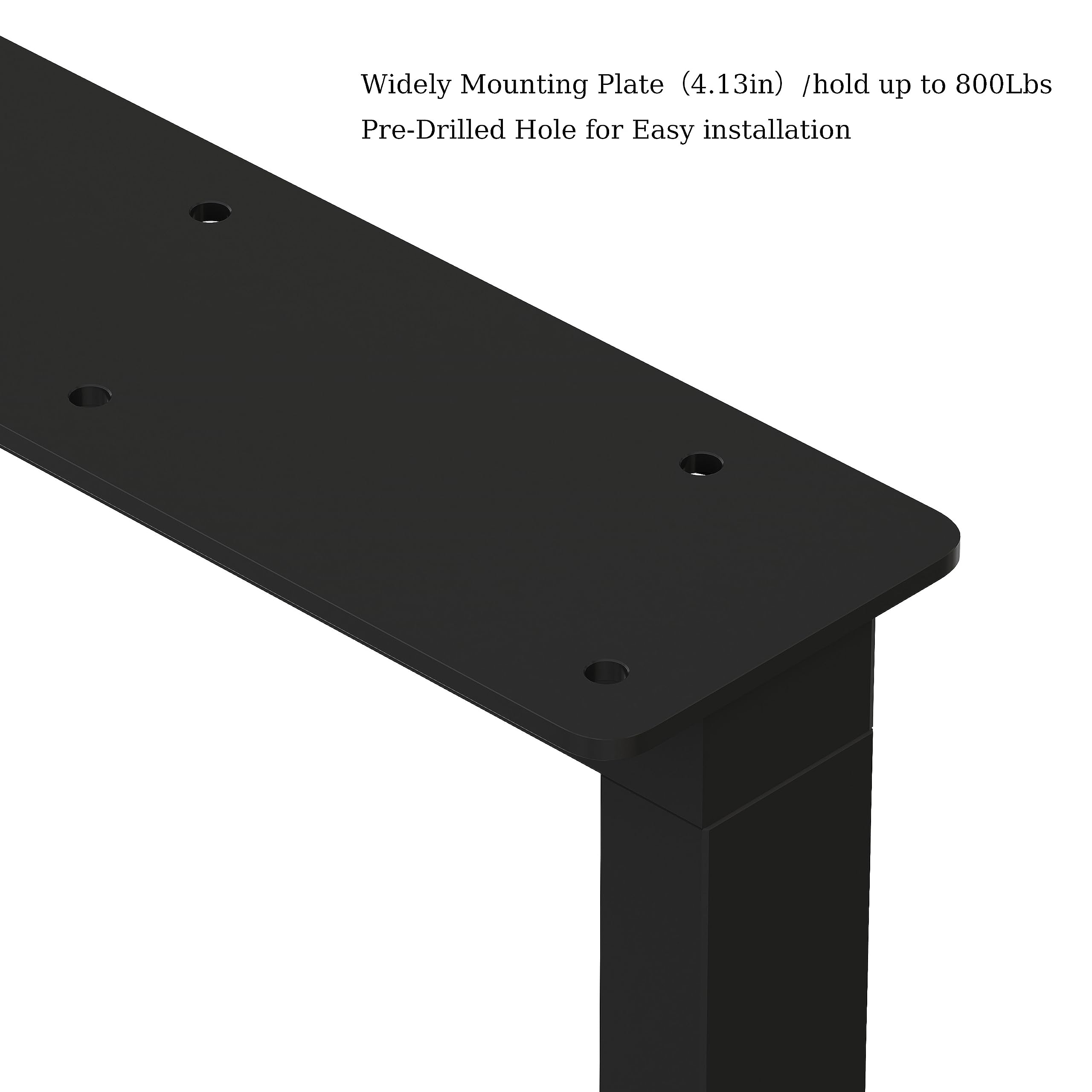 Metal Desk Legs 28”H x 24”W Heavy Duty Square Metal Table Legs, DIY ...