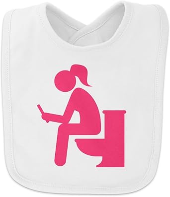 Amazon.com: Girl Poop Pooping Sitting on Toilet Funny Baby Bib : Baby