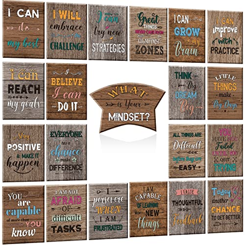 21 Pieces Growth Mindset Posters for Bulletin Board Set Wall - Want It All