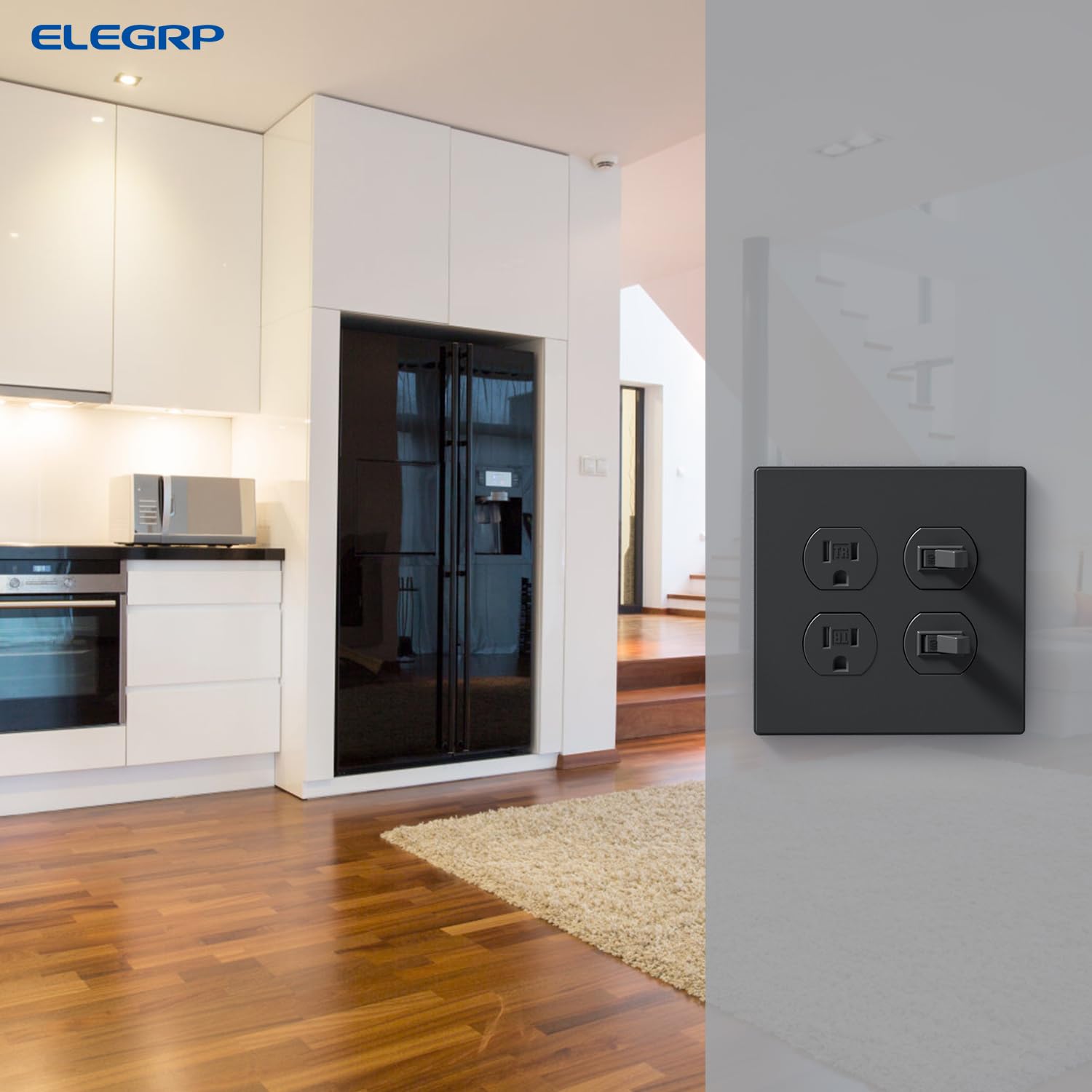 Snapklik.com : ELEGRP 2-Gang Screwless Duplex Wall Plates, Mid-Size ...