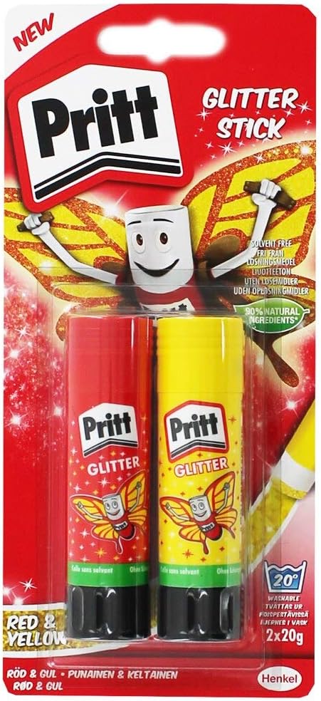 Pritt Stick Glitter Multipack / Red and yellow glitter glue stick for ...