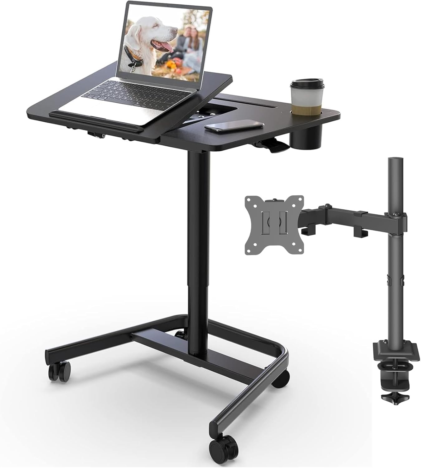 Amazon.com: JOY worker Mobile Standing Desk with Single Monitor Mount ...