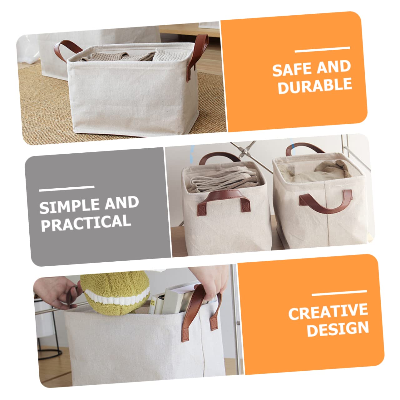 Levemolo Box Cloth Storage Bin Cute Shelf Baskets for Storage Cloth ...