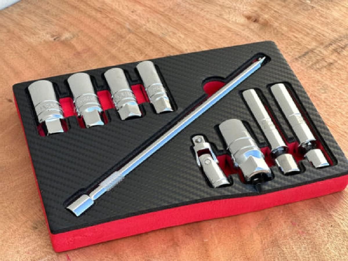 Amazon.com: 9PC 3/8" Dr. Magnetic Thin Wall Spark Plug Socket Set w ...